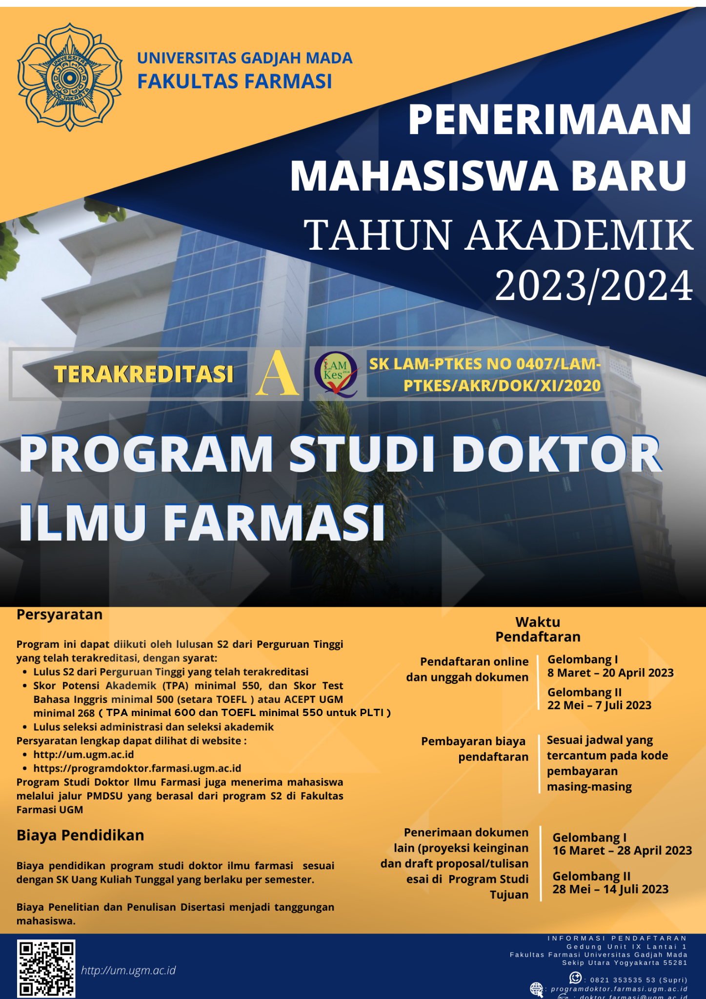 PENERIMAAN MAHASISWA BARU TAHUN KADEMIK 2023/2024 – Program Doktor ...