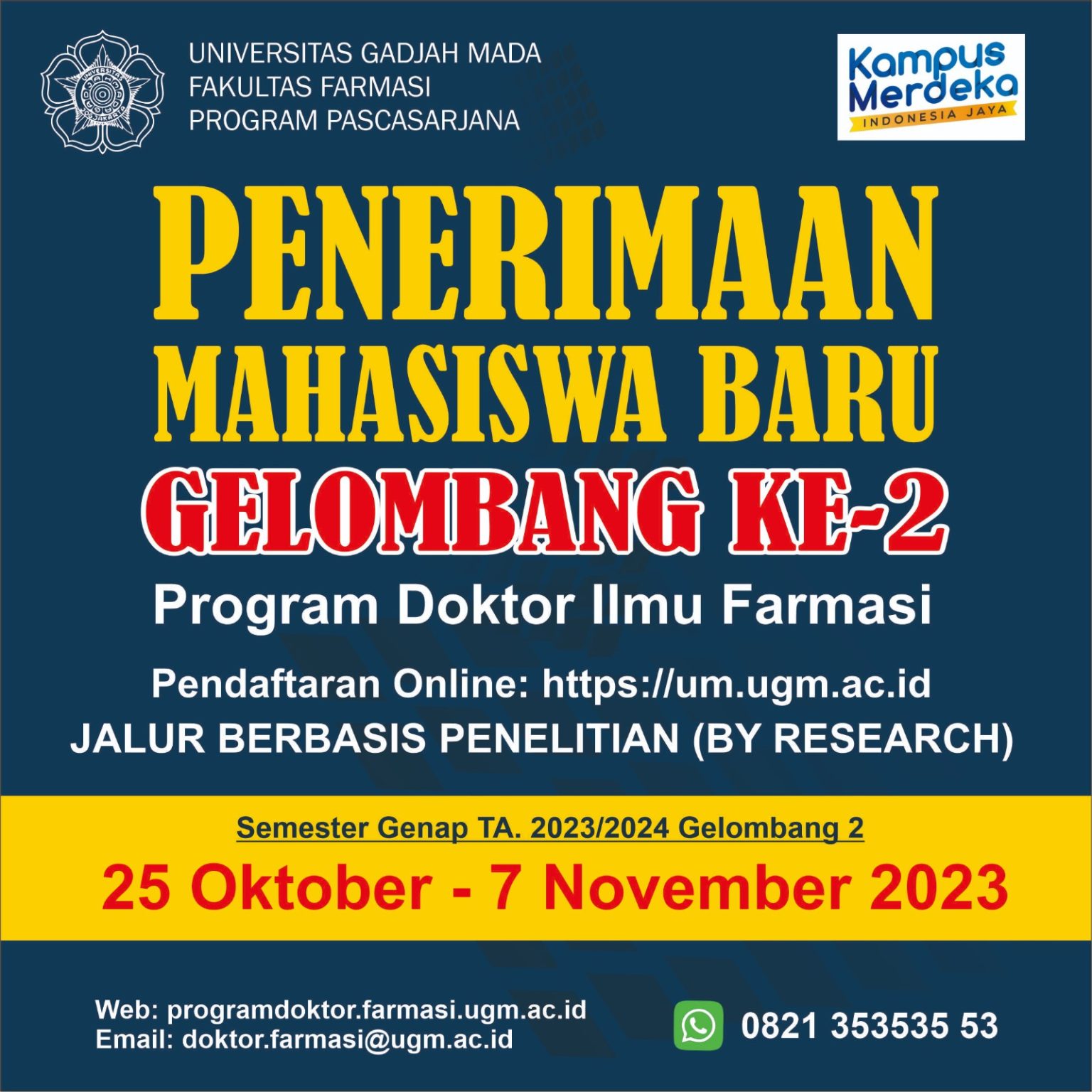 Pendaftaran – Program Doktor Fakultas Farmasi UGM