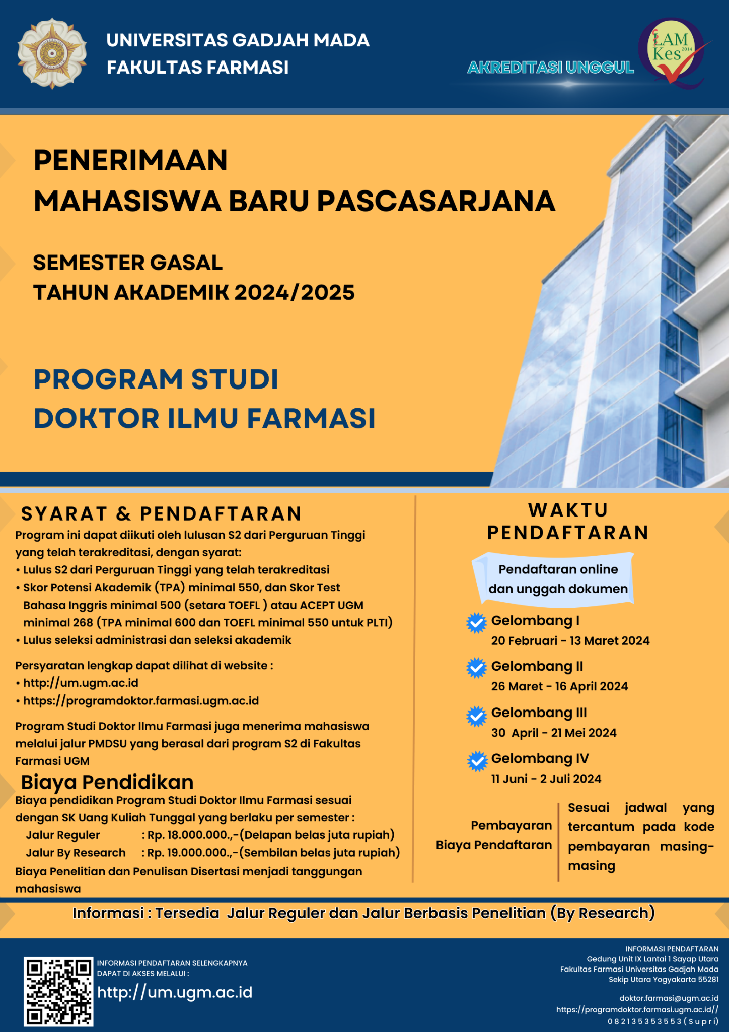 PENERIMAAN MAHASISWA BARU PASCASARJANA SEMESTER GASAL TAHUN AKADEMIK 2024/2025 – Program Doktor ...